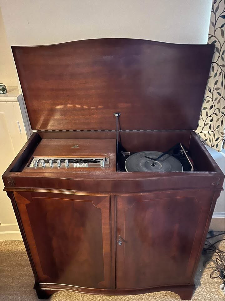 Antique radiogram record player with cupboard | eBay UK