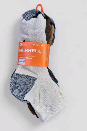 MERRELL Men Socks 1/4 Crew Cushioned Athletic All Purpose 6 Pair Shoe ...