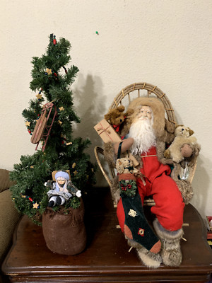 Lynn Haney Fireside Santa & Display Accessories Twig Chair Tree Toys ...