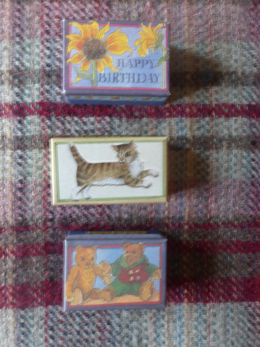 Set of 3 new and unused Matthew Rice small hinged gift boxes. Made in ...