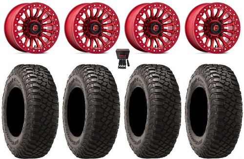 Fuel Rincon Beadlock 15" Wheels Red 30" BFG KM3 Tires Polaris RZR Turbo ...