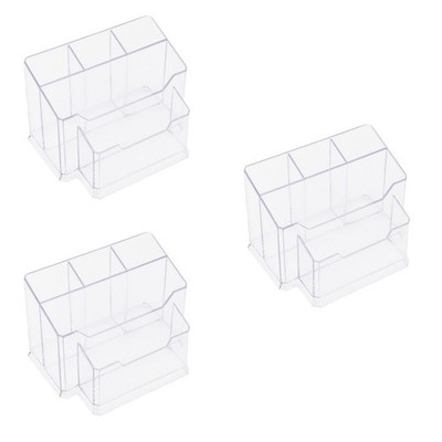 3pcs Creative Acrylic Design Multi-grids Pen Pencil Ruler Holder Cup ...