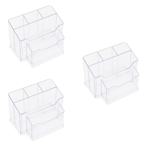 3pcs Creative Acrylic Design Multi-grids Pen Pencil Ruler Holder Cup ...