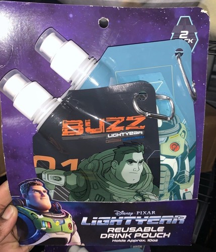 2 Pack Disney's Pixar toy story BUZZ LIGHTYEAR Reusable Drink Pouch ...