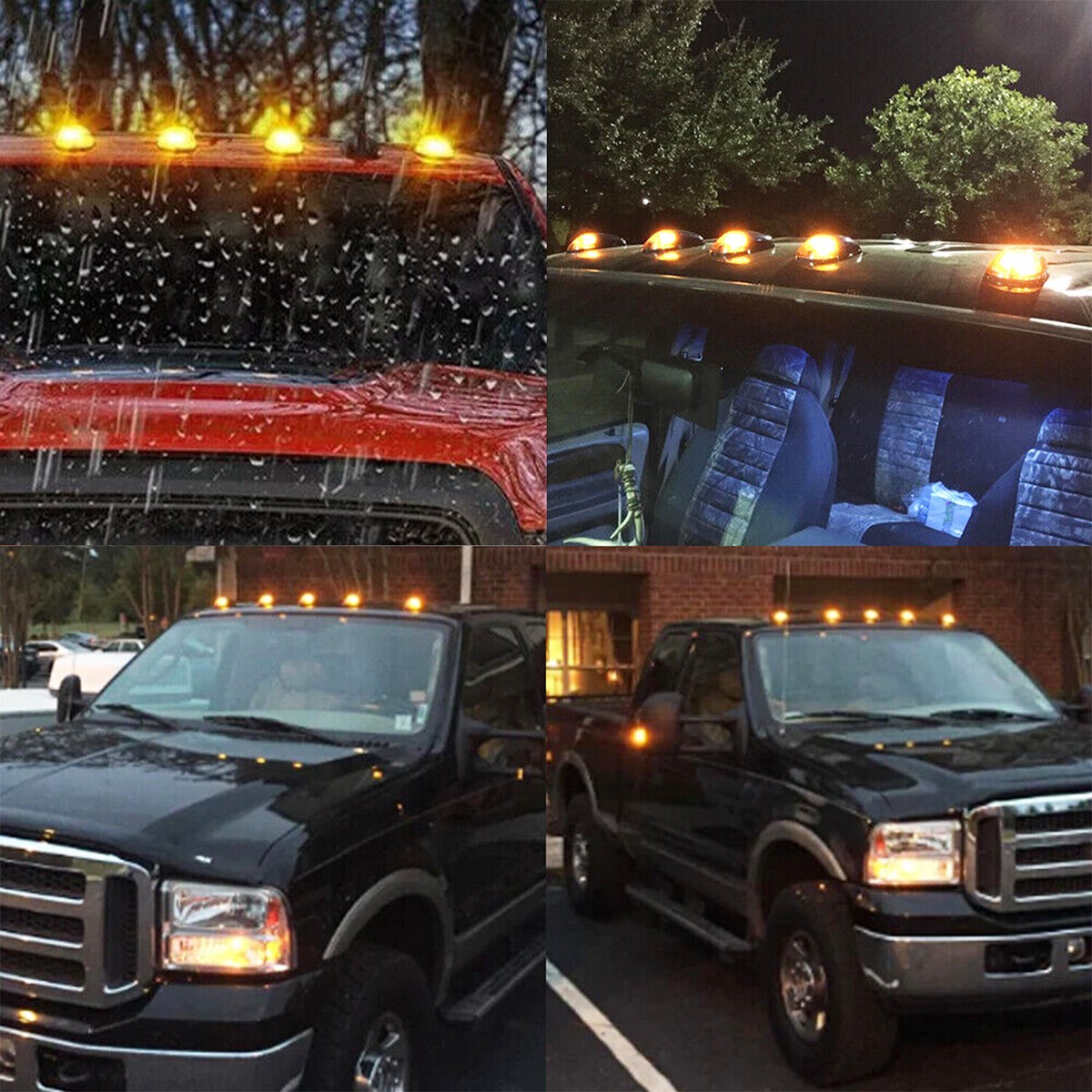 Solar Cab Lights For Truck 5 X Cab Roof Marker Lights Smoke Lens White ...