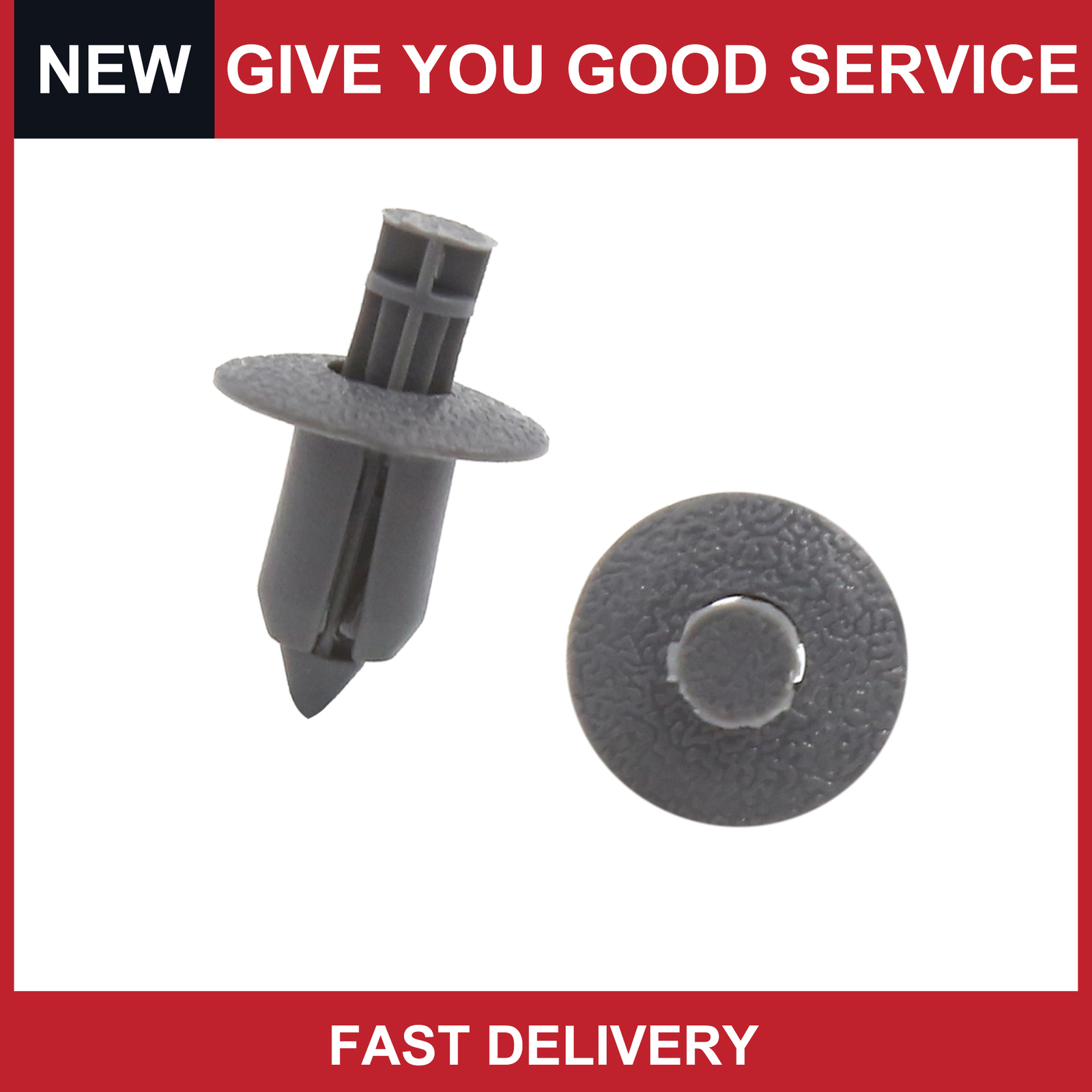 Universal 6.5mm Push Type Rivet Fastener Door Bumper Pin Clips Gray ...