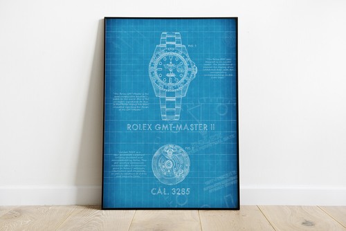 18x24 - Rolex GMT Master II Blueprint Poster | eBay