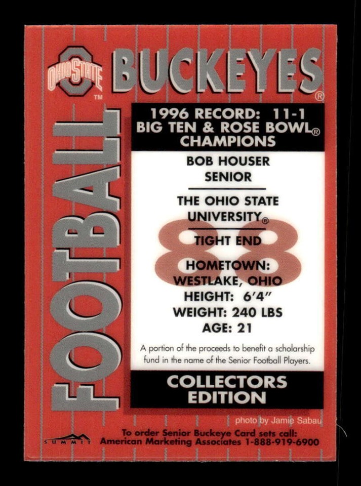 1996 Ohio State OSU Seniors Team Issue Bob Houser very rare BXCP02 | eBay
