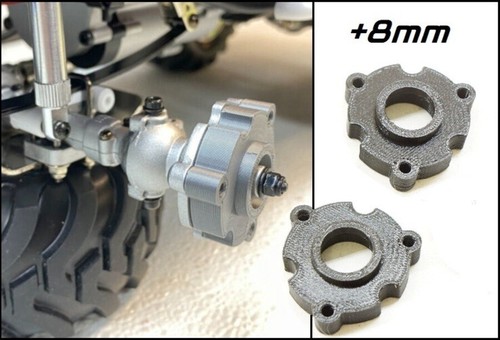 Front Wheel Hub Offset Spacer (+8mm) for Tamiya Bruiser & HG-P407 Truck ...