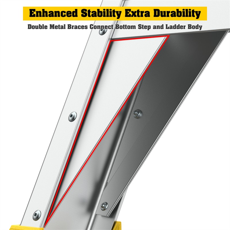 6 Step 375lbs Aluminum Rolling Platform Step Ladder with Safety ...