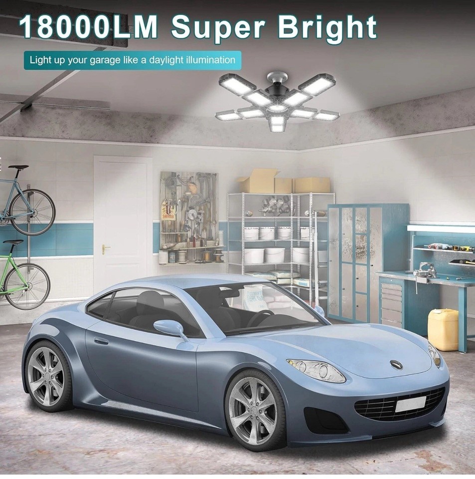 Garage Light- 2 Pack LED Bulb - Super Bright Shop Ceiling Lights ...