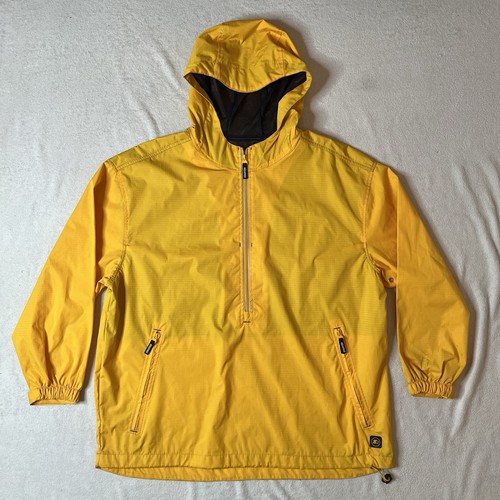 Vintage Starter Yellow Rain Jacket Mens XLarge Half-Zip Hood Coat 90s ...