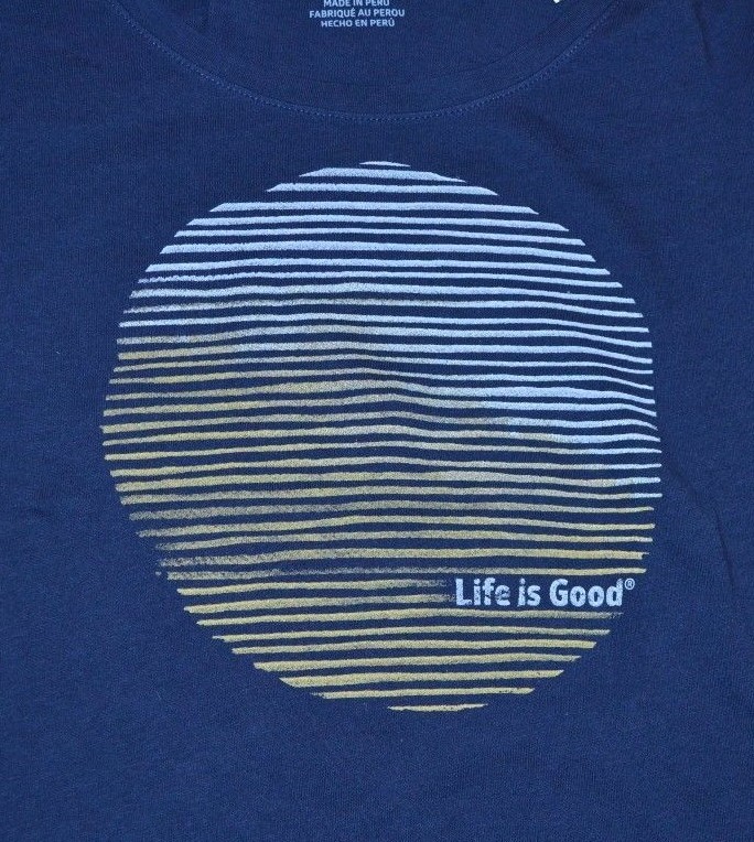 2016 Life is Good SUN Navy Short Sleeve Fitted T-Shirt Crew Neck ...
