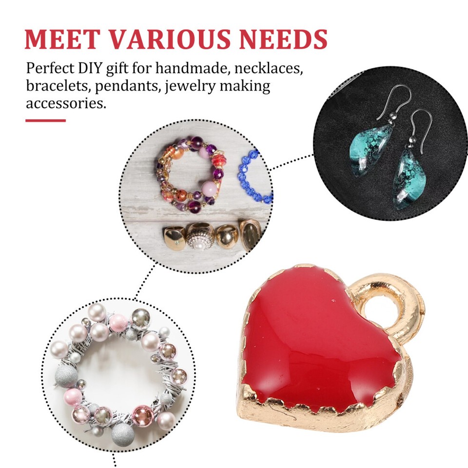 50 Pcs Pendant Heart Jewelry Charms Making Shaped Pendants | eBay