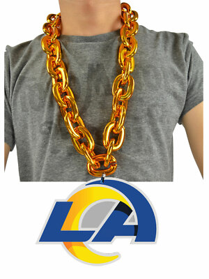 New NFL Los Angeles Rams LA Logo ORANGE gold Fan Chain Big Chain ...
