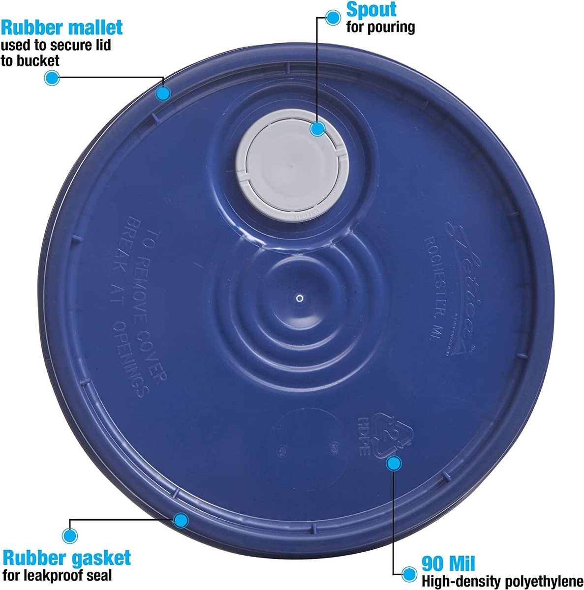 2 3.5 Gallon Bucket With Lid 3.5 Gallon Bucket Hudson Exchange Premium ...