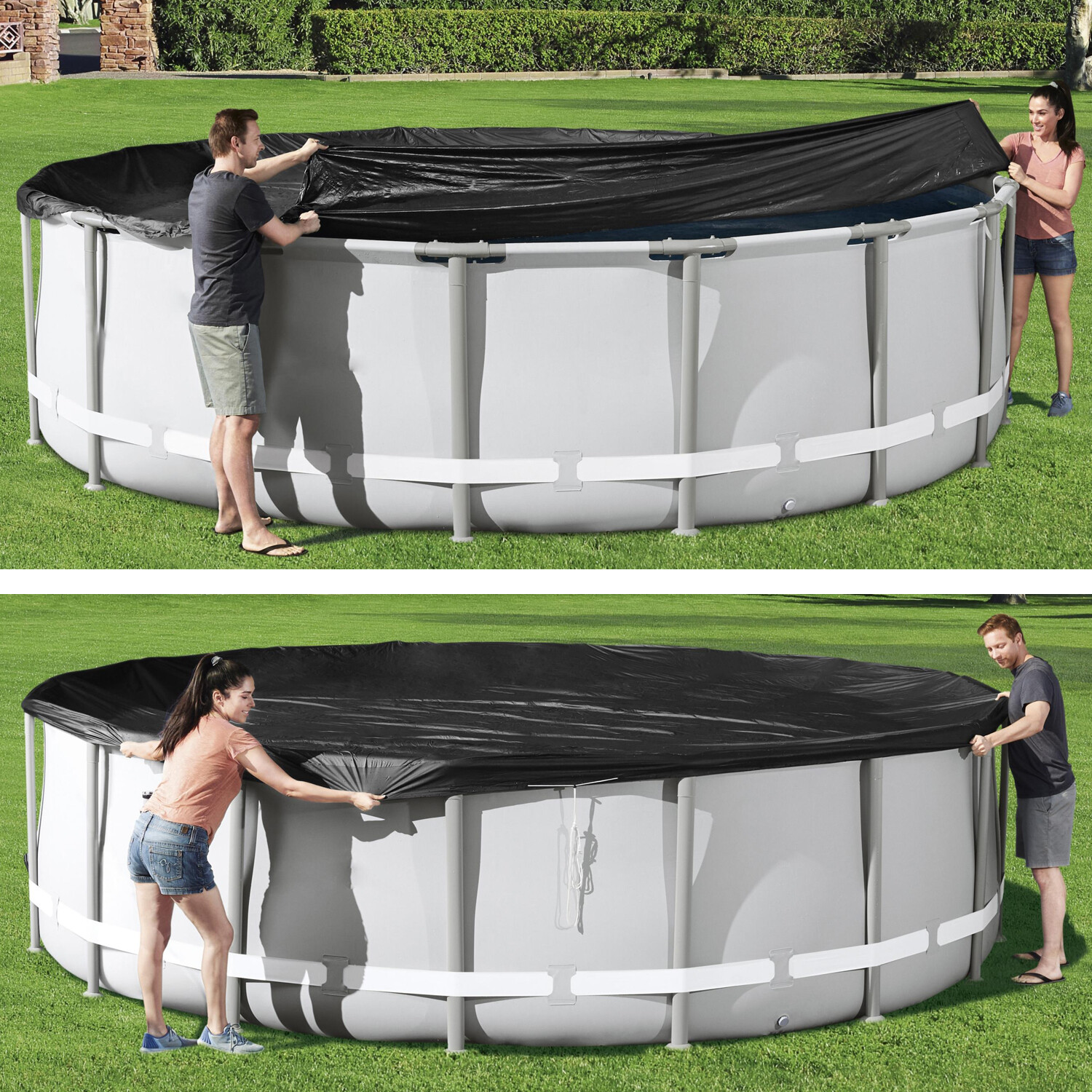 Bestway Poolabdeckung Abdeckplane Pool Abdeckung 488 cm für Frame / 460 ...