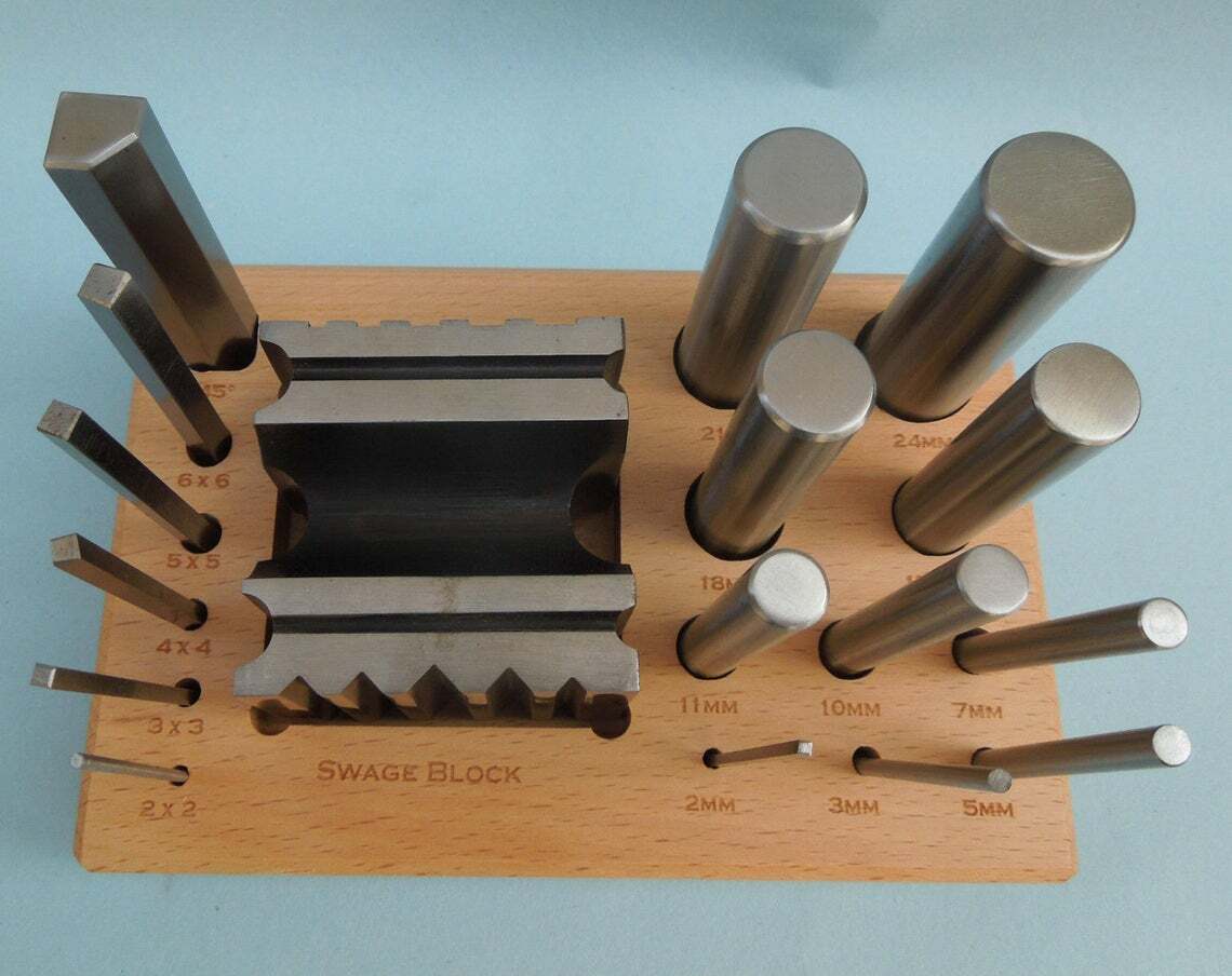 Swage Block & Punch Set 17pcs Steel Dapping Shaping Forming Craft 16 ...