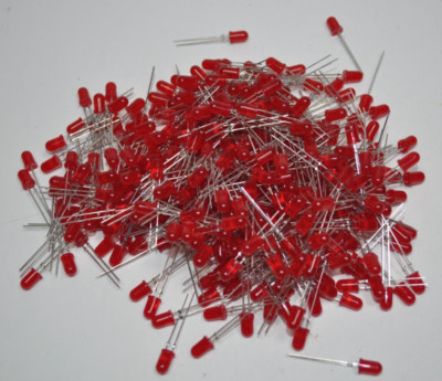 Lot of 350 NEW TEMIC 5mm Through Hole Red Tinted Diffused LED | eBay