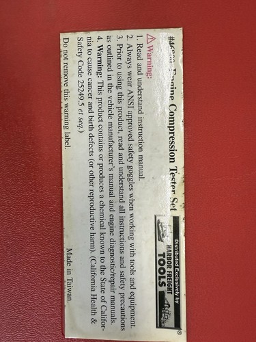 46800 Harbor Freight Diesel Engine Compression Test Kit | eBay