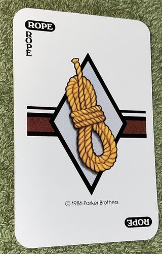 VINTAGE 1986 CLUE Weapon Card Rope Replacement Game Piece | eBay