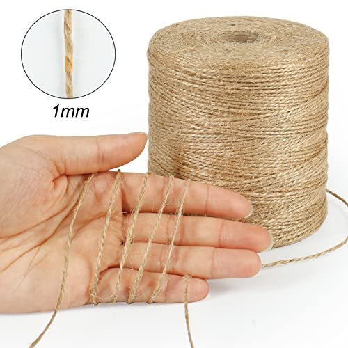 1500 Feet Natural Jute Twine, 1mm Thin Brown Twine String for 1MM x ...