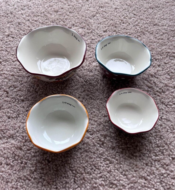 Pioneer Woman Nesting Measuring Bowls Set of 4 Cooking Measuring Cups ...
