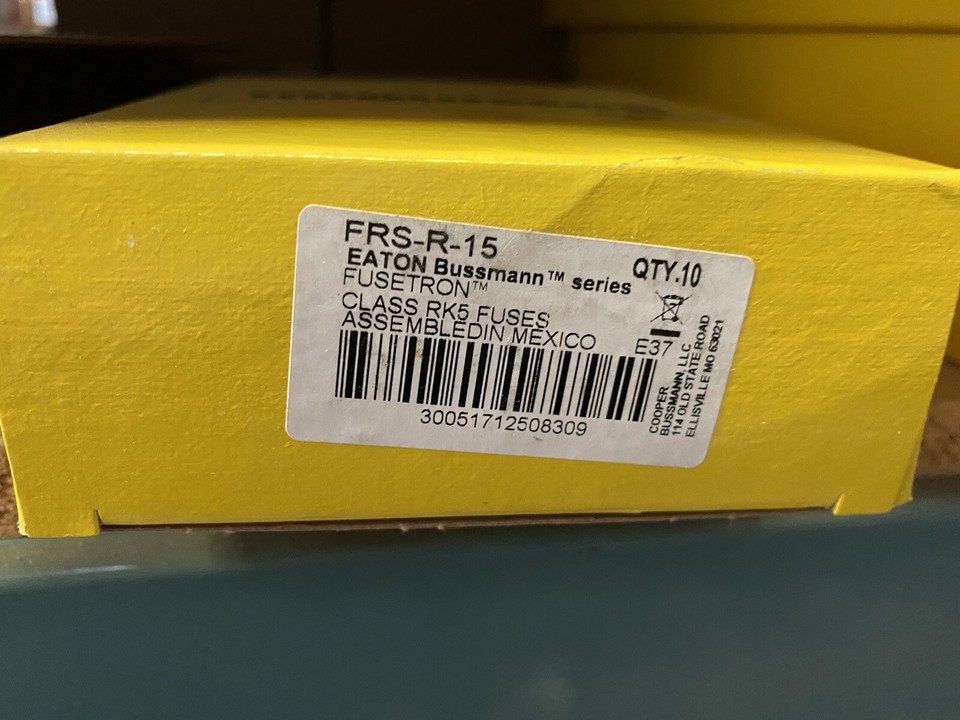 Lot Of 10, NEW. FRS-R-15, Bussmann 15A Fuses. Class RK5. New In Box ...