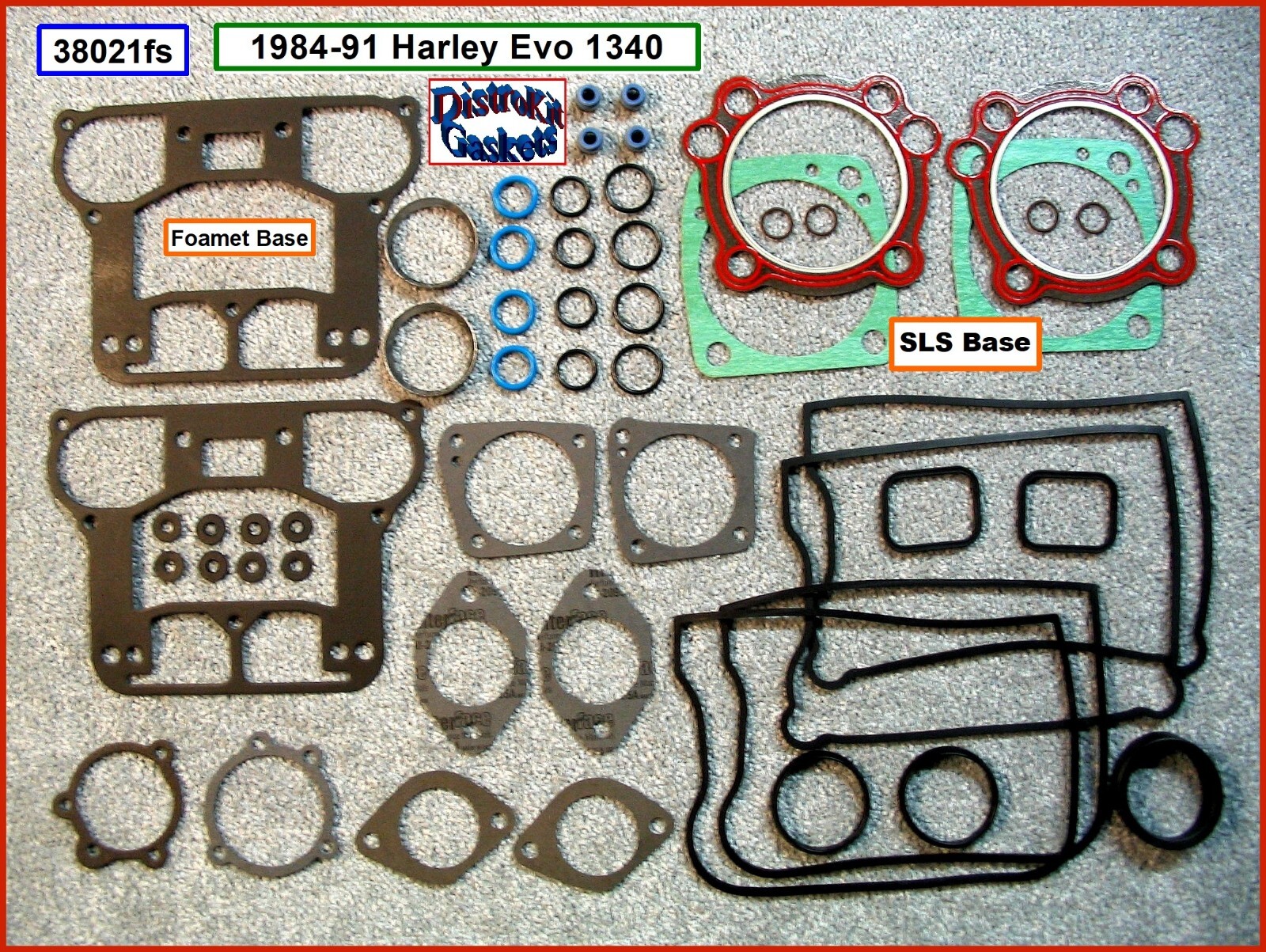 Top End Gasket Kit, Beaded Head Gaskets with SLS base, 84-91 Evo 1340 ...