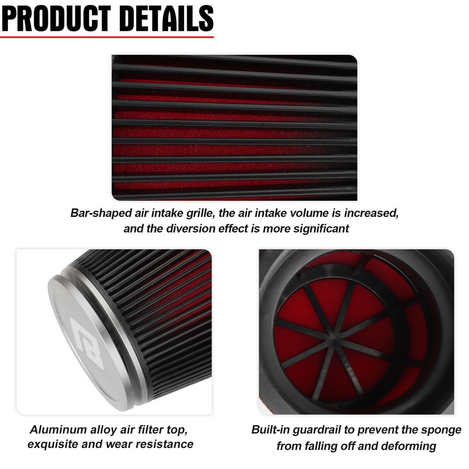 NIBBI 48mm Universal High Flow Cone Air Filter ATV Scooter Dirt Pit ...