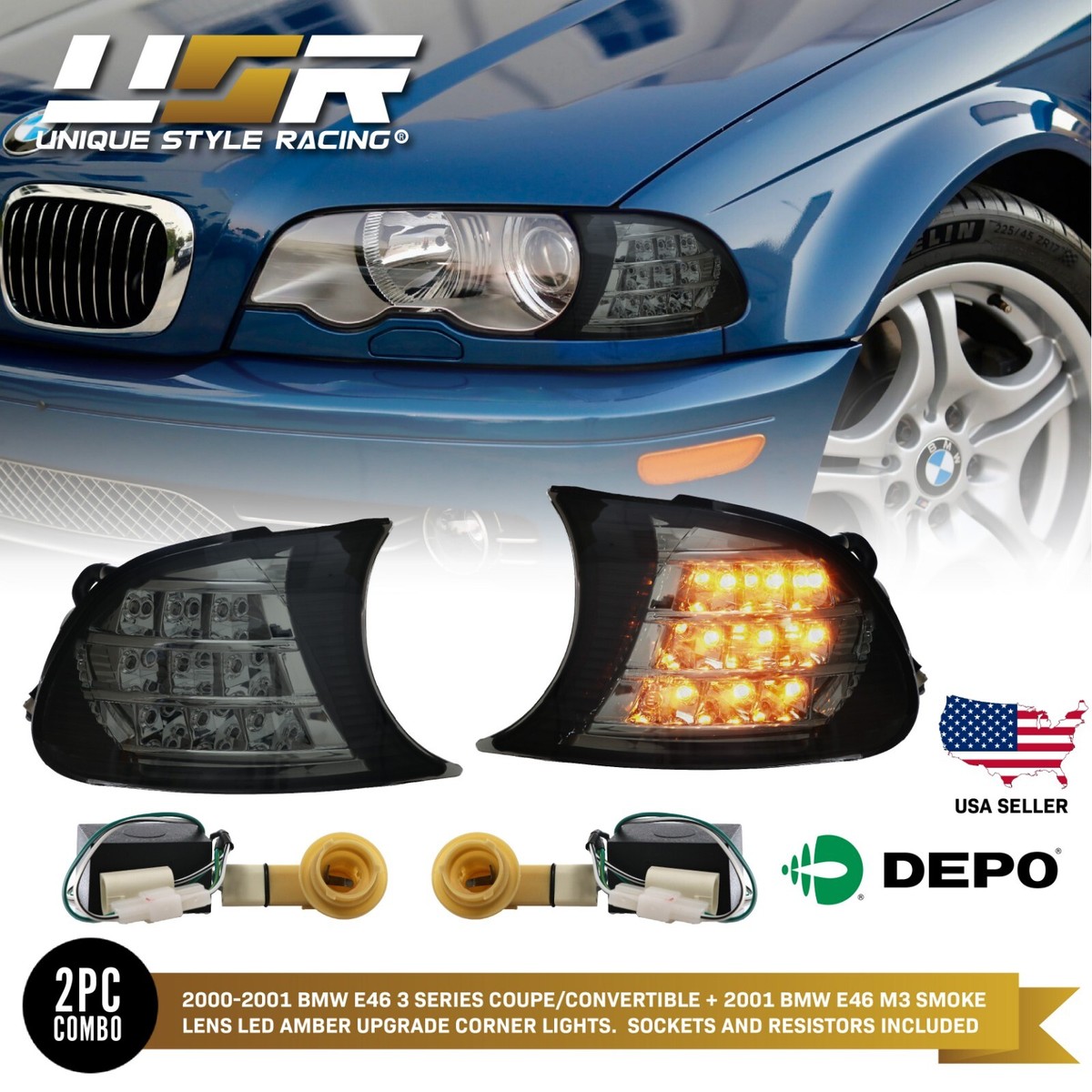 2PCアンバーE46 E36 E90 E91 E60 E61 E81 E82 LEDサイドマーカーランプBMW E87 E88 E92 E93 X1 E84 X3 E83｜自動車、オートバイ