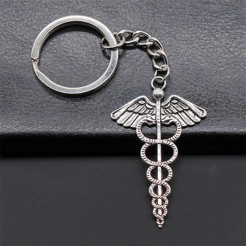 Vintage Caduceus Medicine Symbol Keychain Car Key Chain Key Holder ...