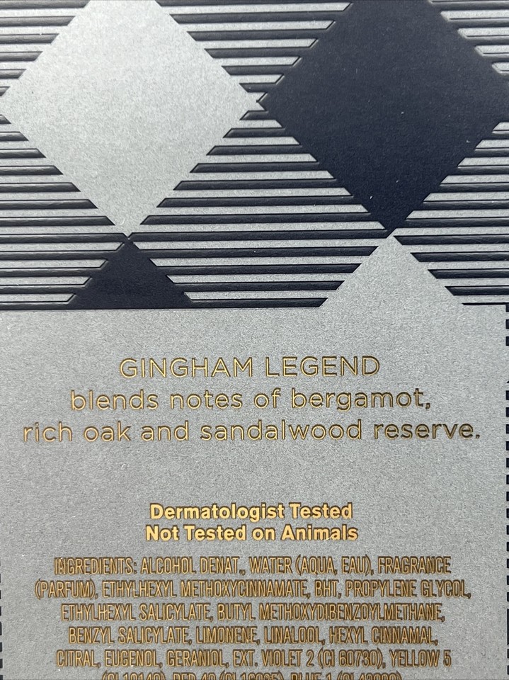 Bath and Body Works Gingham Legend Men's Cologne 3.4 fl oz / 100 mL NEW ...