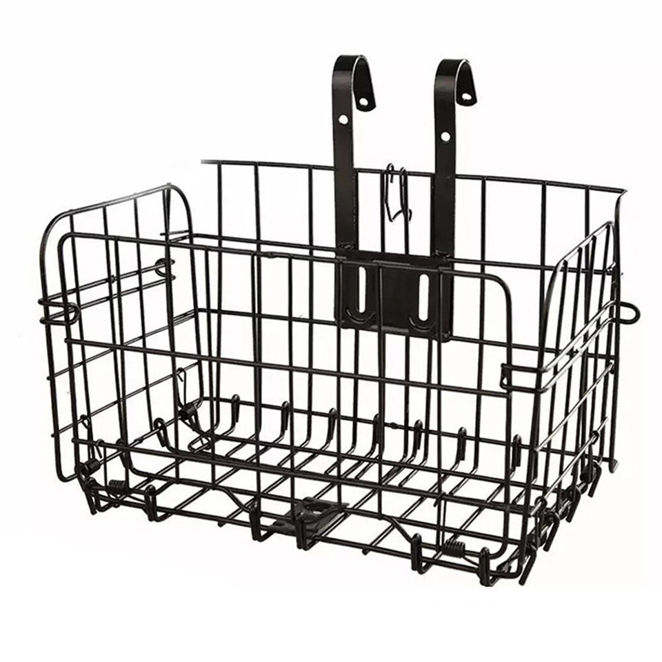 US 1 Pack Folding Rear Bike Basket Wire Mesh Fold-Up Detchable Front ...