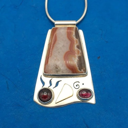 Sterling Silver Mountain Agate Neckpiece / Handcrafted by Sassi LaMuth ...