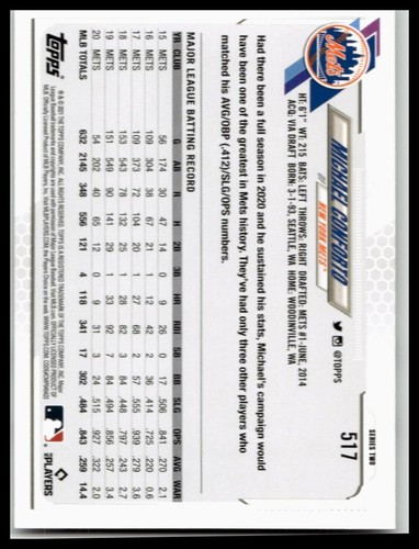 2021 Topps #517a Michael Conforto New York Mets | eBay
