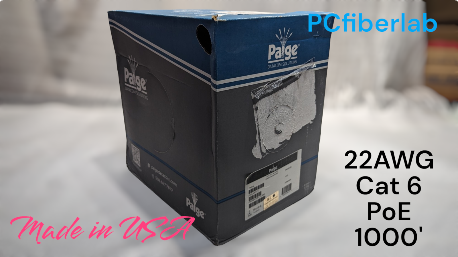 Paige Electric 258300336 GameChanger CAT6 Plenum Cable Blue/White Strip ...