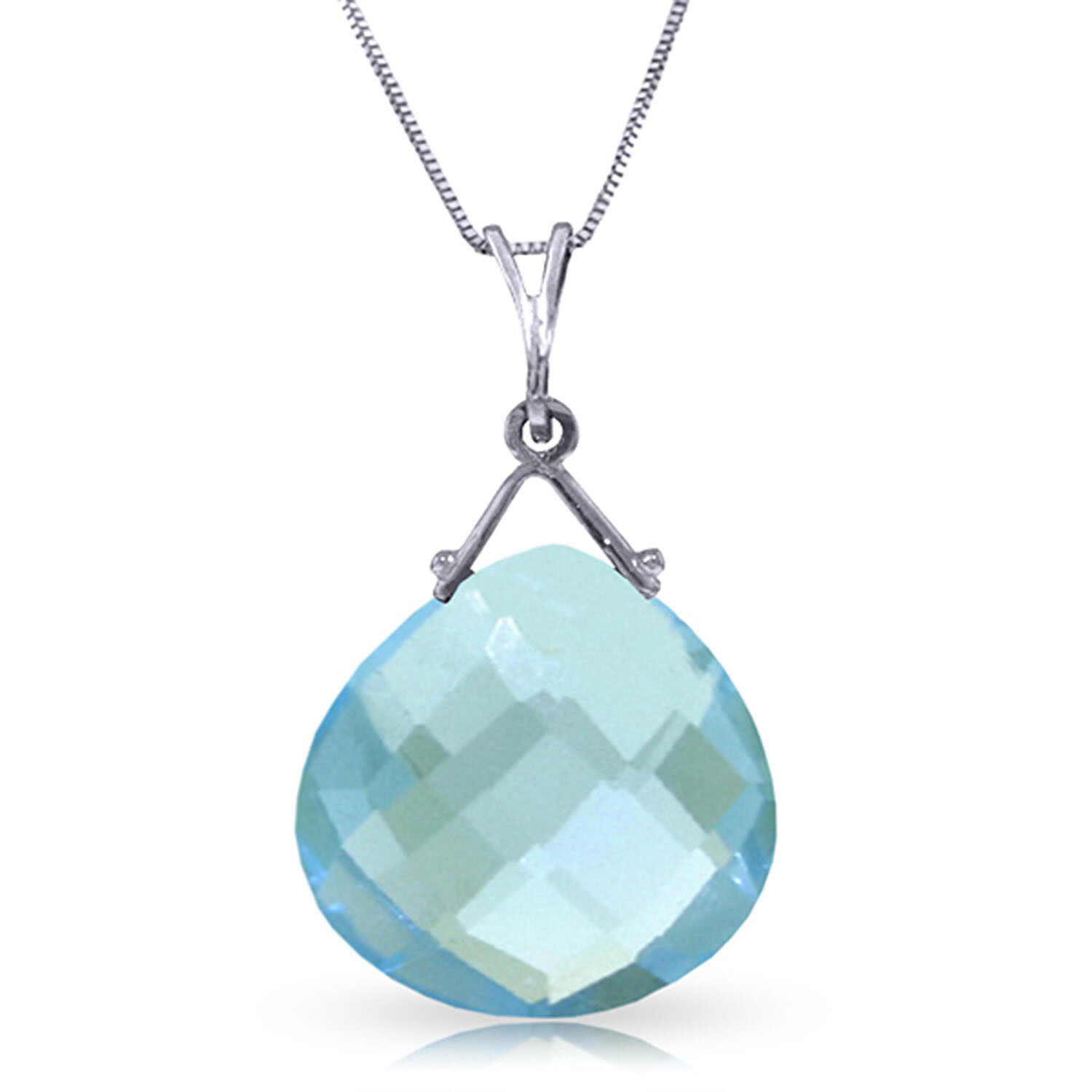 8.5 CTW 14K white gold fine Instrument Of A Giver Blue Topaz Necklace ...