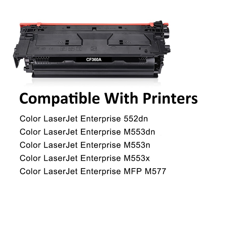 4P For HP LaserJet M552dn M553dn M553x MFP M577dn Color Toner CF360A ...
