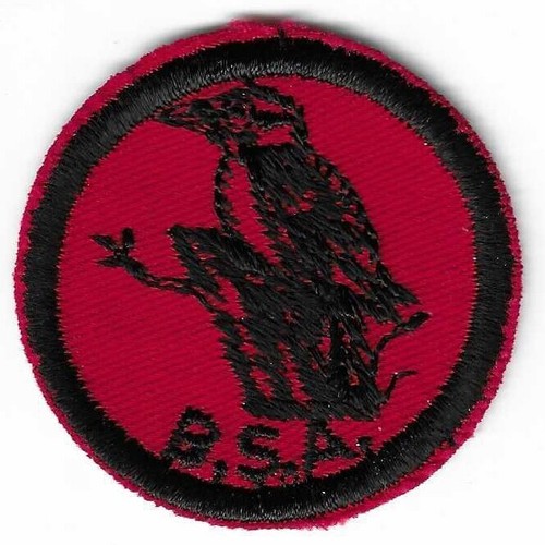 BSA MINT TWILL RED & BLACK PATROL MEDALLION PATCH GLUE GUM BACK ...