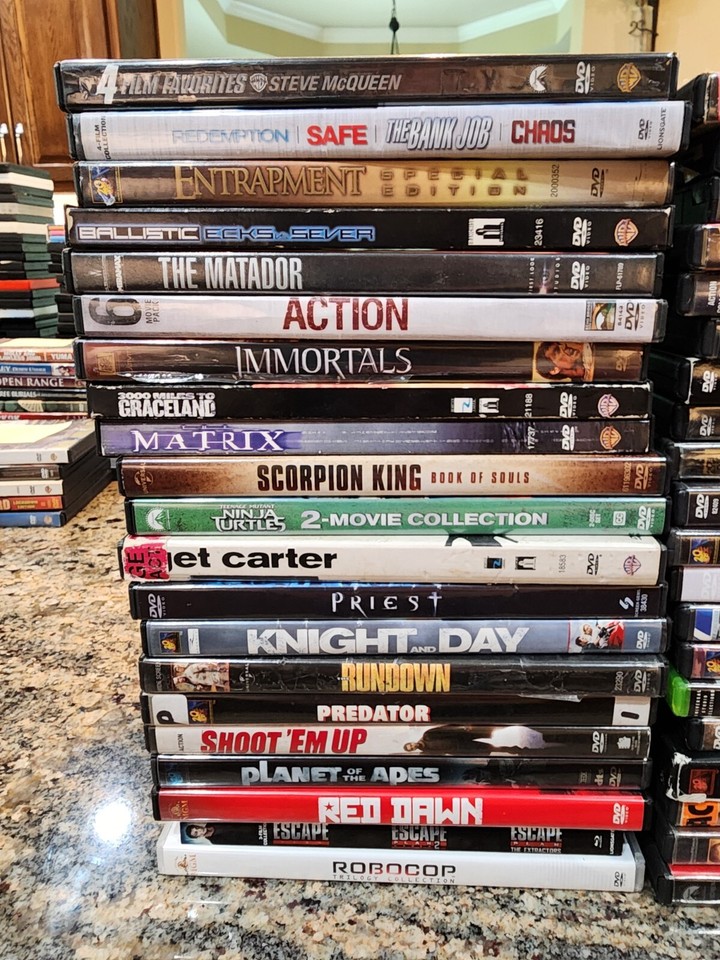Large Lot of 68? Action Adventure DVD 3 of Which Escape Plan 1,2,3 Blu ...