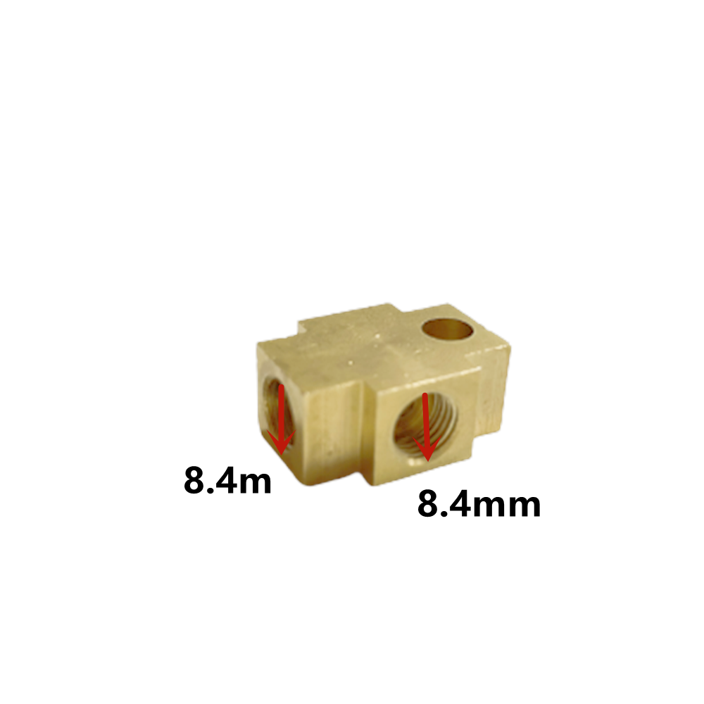 Trailer Hydraulic Brass T Piece 3 Way Block To Join Flex Hose To Bundy ...
