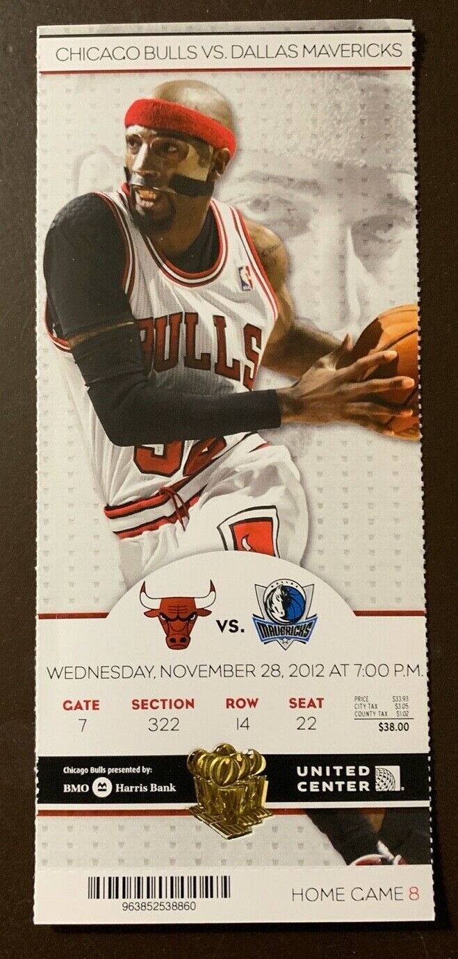 Chicago Bulls 11/28/2012 NBA ticket stub vs Dallas Mavericks | eBay