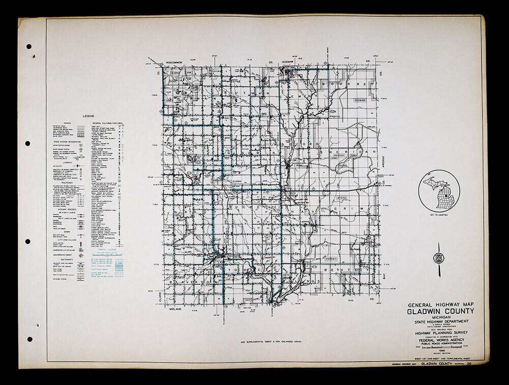 Old Map Of Gladwin Michigan
