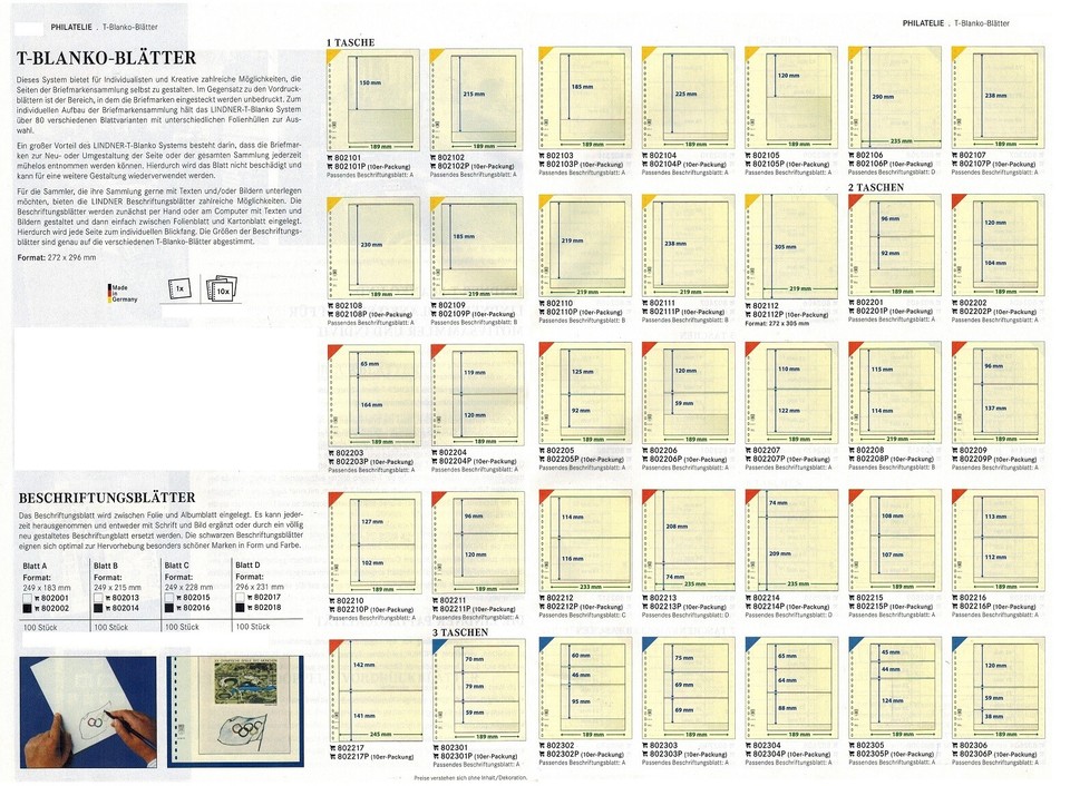 50 LINDNER 802 Blank Pages White Black Border Line 193x251 272x296mm | eBay