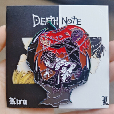 Large Size DEATH NOTE L·Lawliet Yagami Light Killer Painted Metal Pin ...