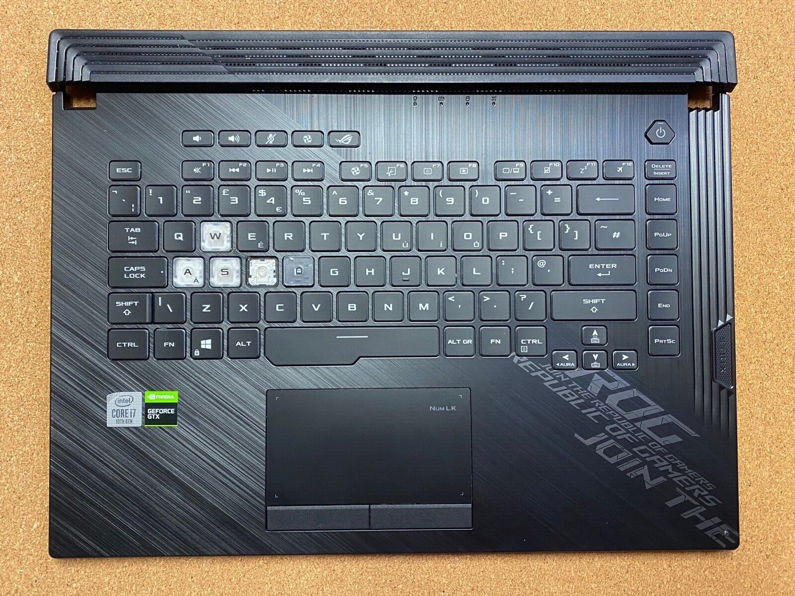 ASUS ROG Strix G15 G512LW G512LI Gaming UK Keyboard - 1 Key + Hinges ...