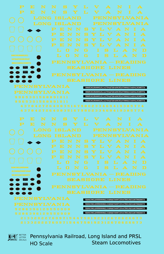 K4 HO Scale Decals Pennsylvania PRR Steam Locomotive Dulux Yellow PRSL ...