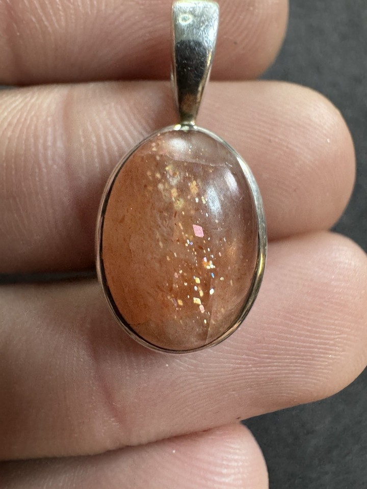 3.2g Vintage Sterling Silver 925 Sunstone With Schiller Pendant Jewelry lot Q | eBay