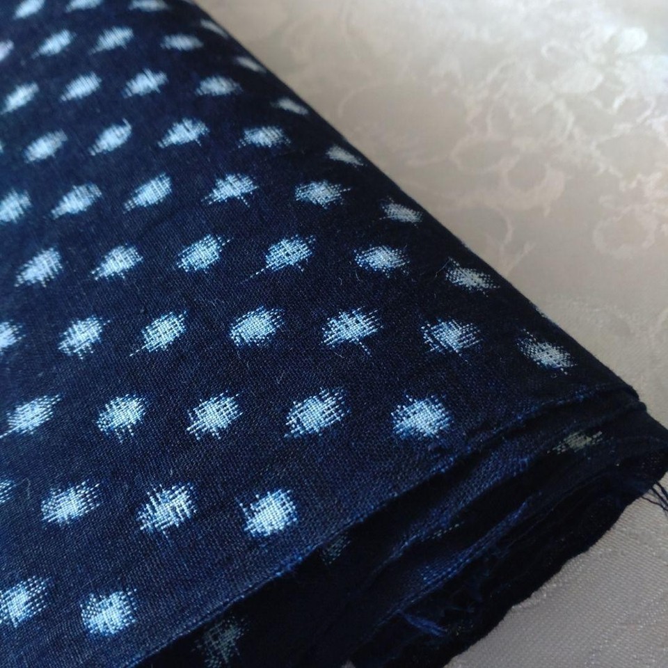 Boro Used Japanese Old Cloth Vintage Indigo-Dyed Cotton Yukinko Kasuri ...